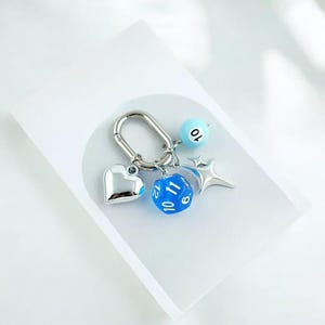 Billiard Pool Keychain - Lucky Dice & No. 8 Billiard Ball Charm ...