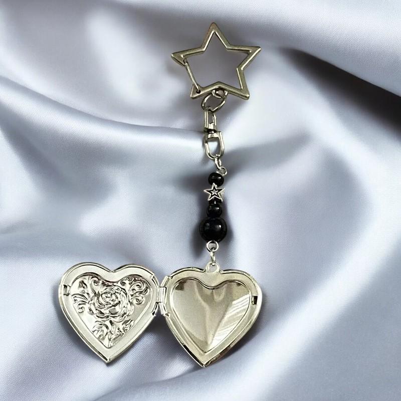 Grunge Y2K Heart Locket Stargirl Keychain – Handmade Coquette Vintage ...