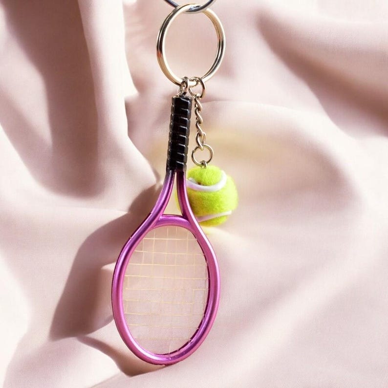 Tiny Tennis Racket Keychain - Unique Accessory - Perfect Valentine's ...