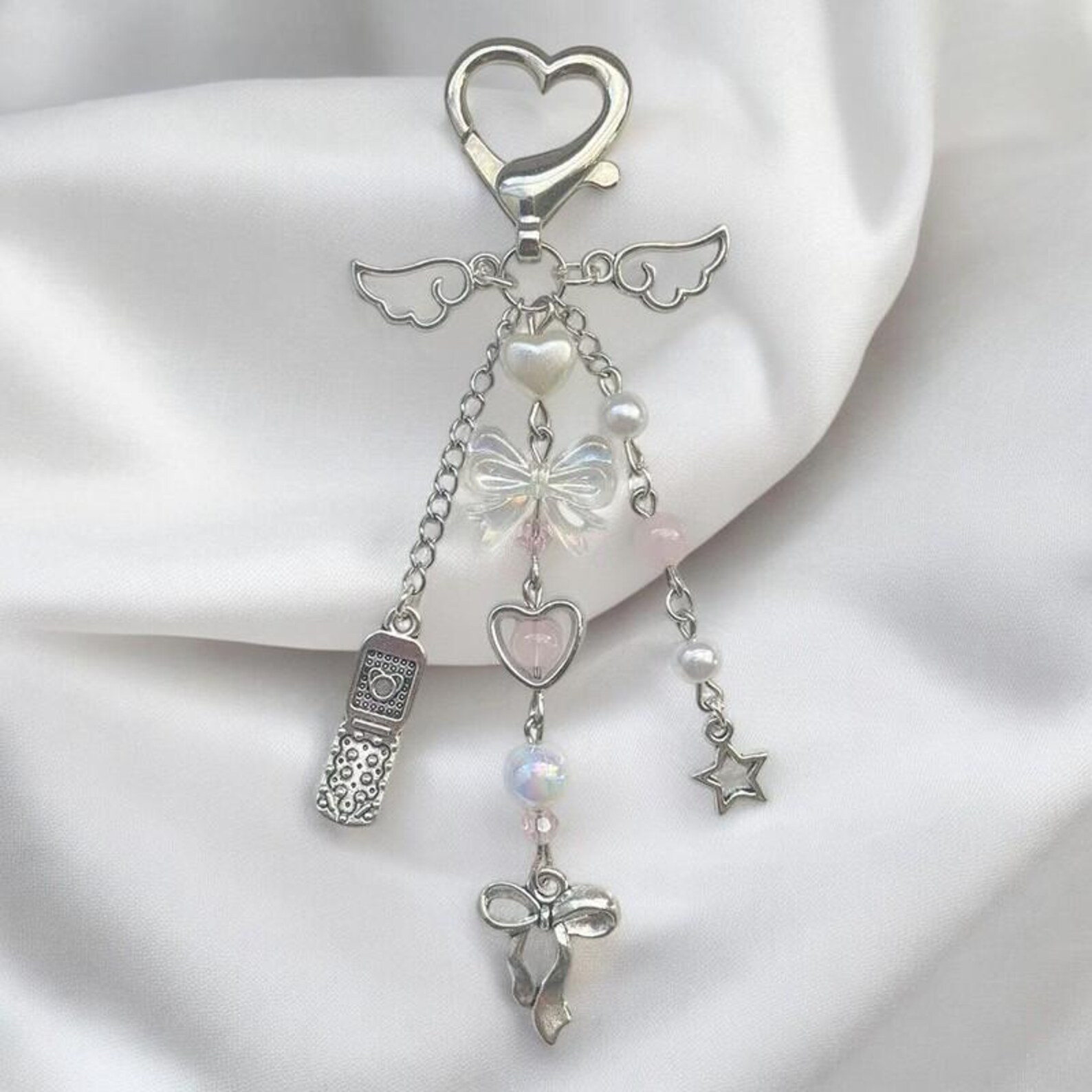 Angel Wing Y2K Keychain - Elegant and Symbolic Accessory, Guardian ...