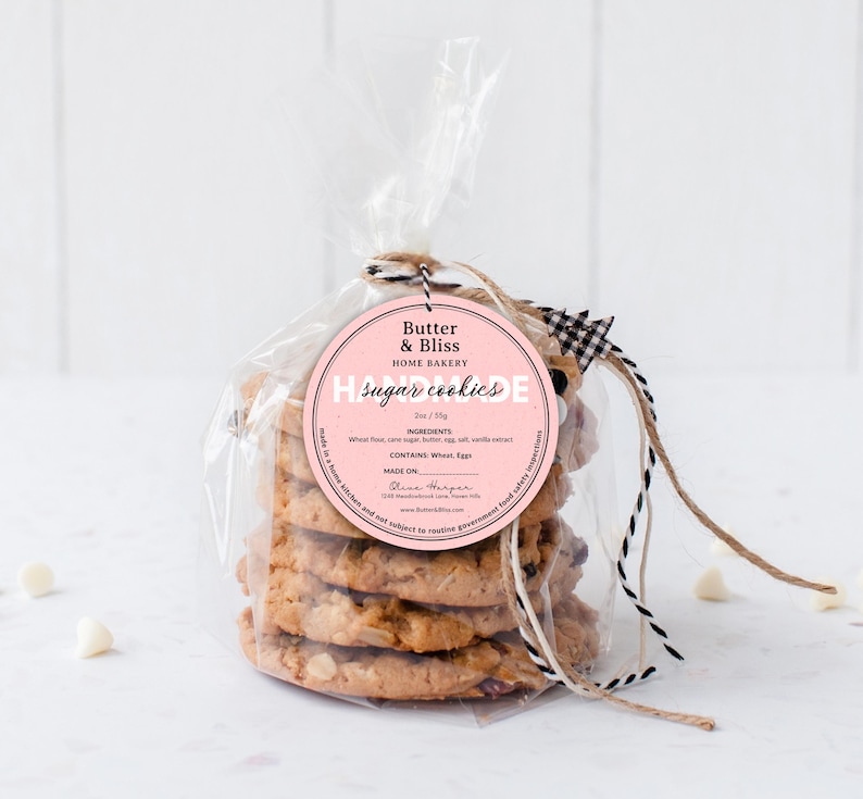 Editable Cottage Food Label Template, Printable Bakery Labels for Home ...