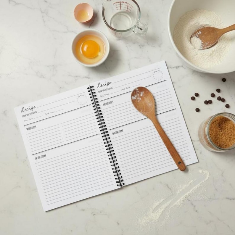 Personalized Recipe Book Hardcover 8.5×11, Custom Blank Family Cookbook ...