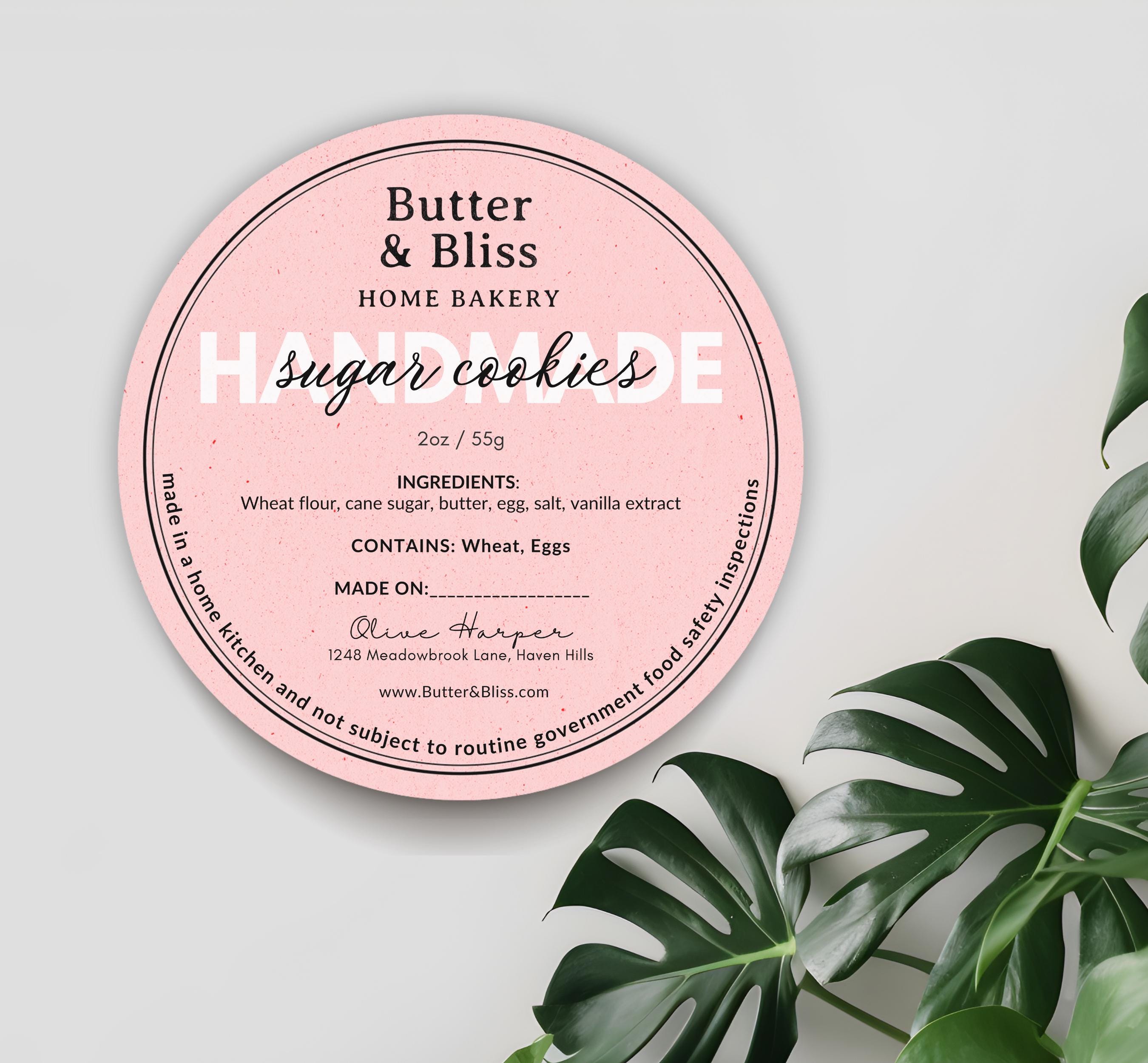 Editable Cottage Food Label Template, Printable Bakery Labels for Home ...