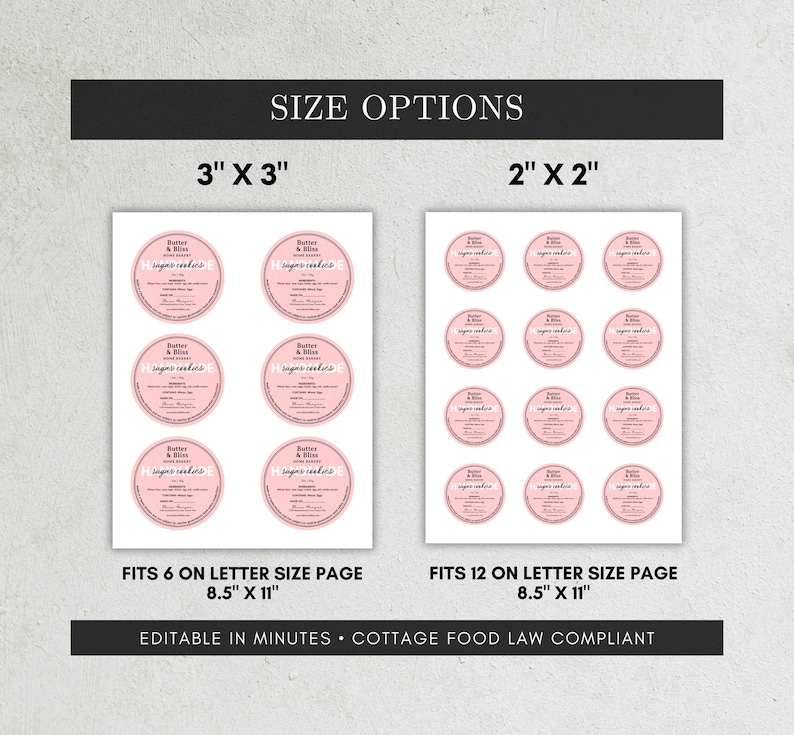 Editable Cottage Food Label Template, Printable Bakery Labels for Home ...