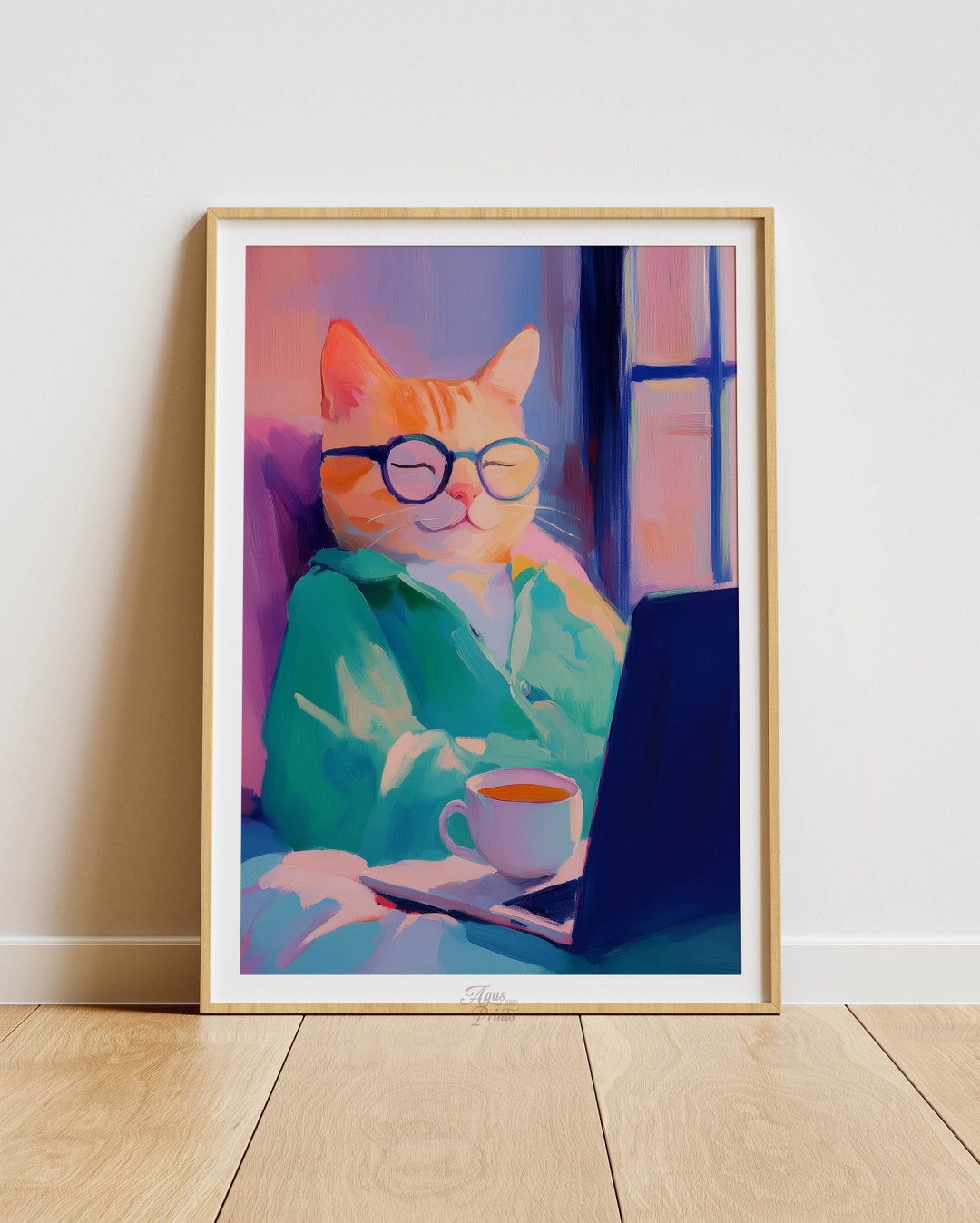Eclectic Cat Printable Wall Art, Trendy Maximalist Poster, Modern ...