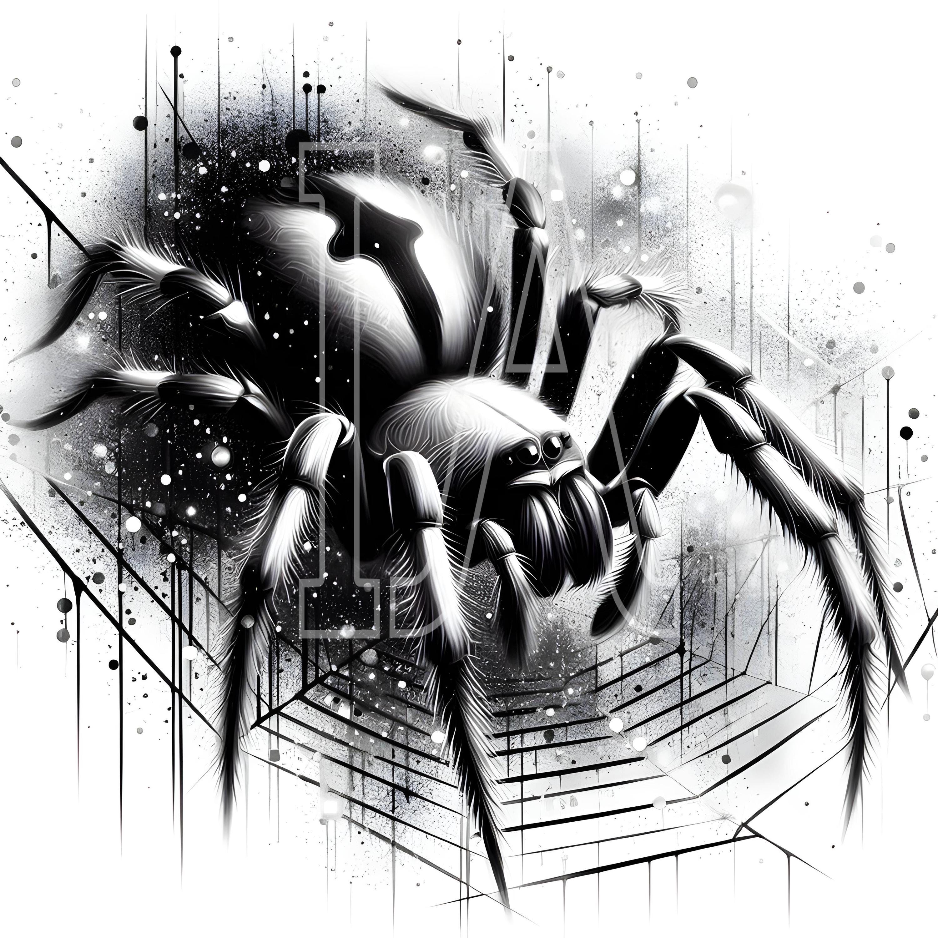 Digital File Black & White Spider V.4 - Etsy
