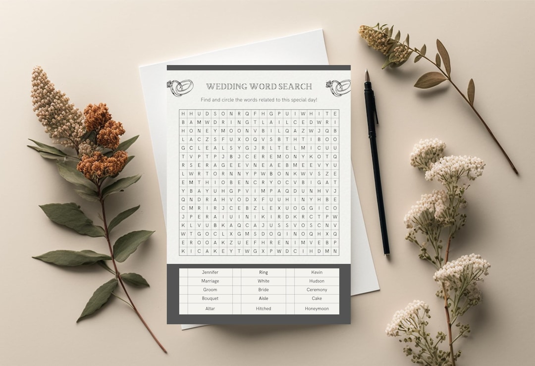 Bachelorette Party Games Wedding Word Search Bachelorette Word Search ...