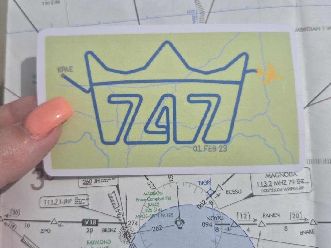 747 Flight Path Sticker - Etsy