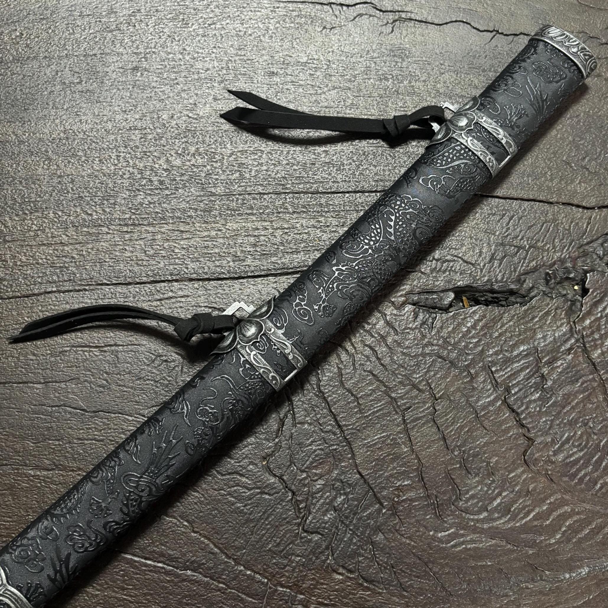 Hand Forged Japanese Katana Style Blade, Inspired by Sekiro, Blackened ...