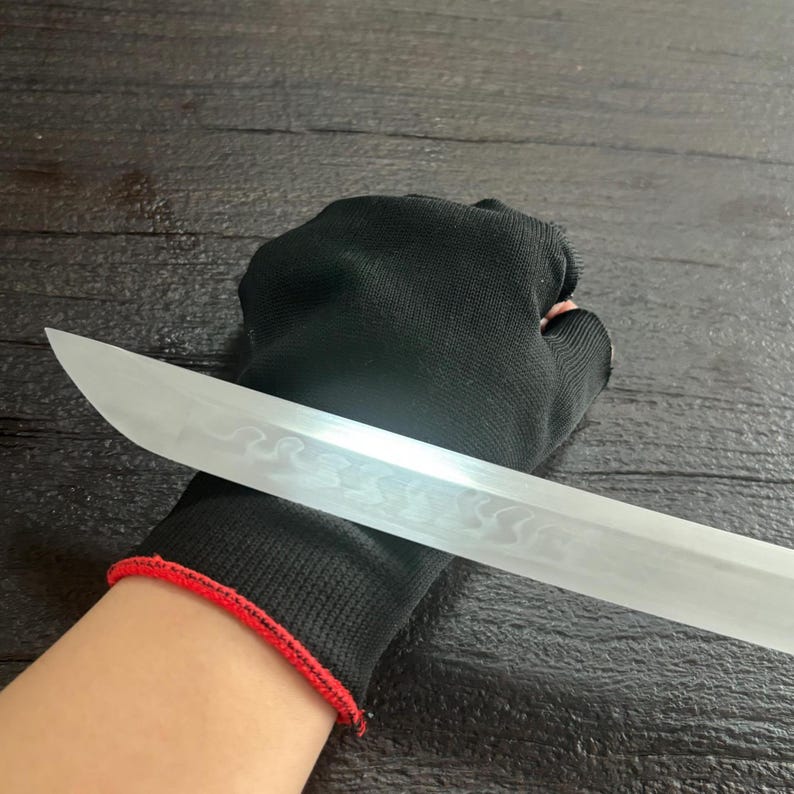 Hand-forged Japanese Katana Art Display - T10 Clay Tempered Blade, Full ...