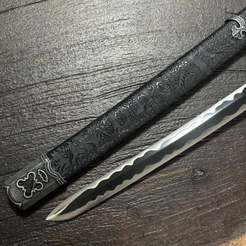 Hand Forged Japanese Katana Style Blade, Inspired by Sekiro, Blackened ...