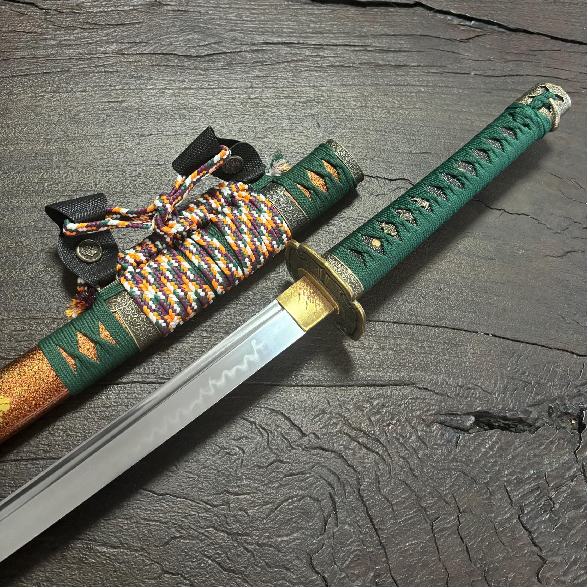 Hand-forged Japanese Tachi Sword, T10 Clay Tempered Artisan Blade ...