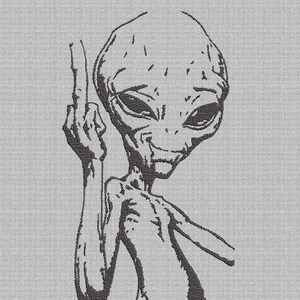 Alien With Middle Finger Embroidery Design, Fun Embroidery Design ...