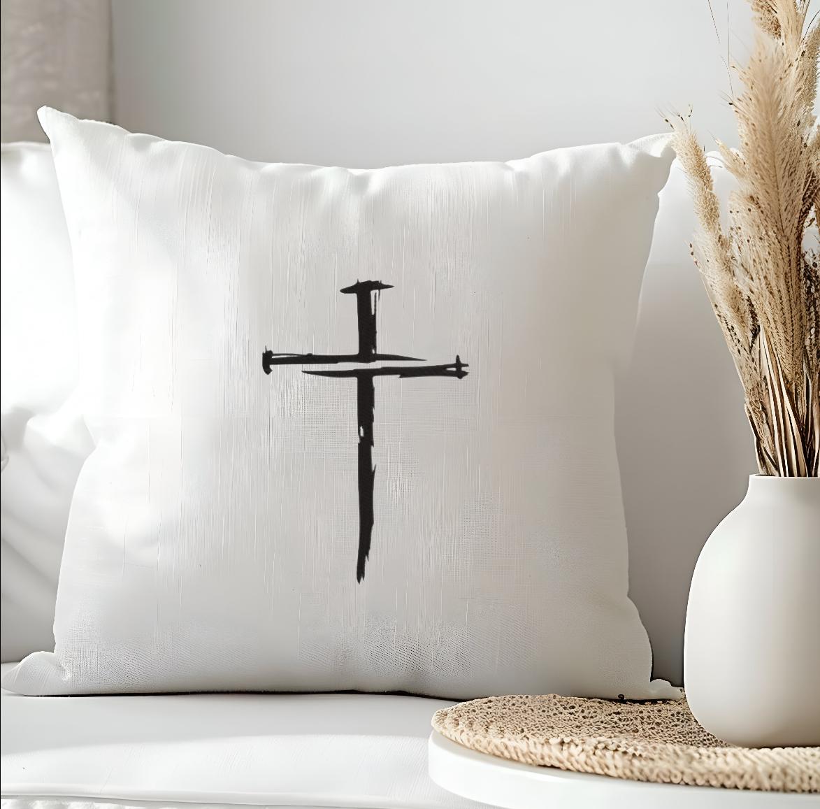 Religious Embroidery Design, Grunge Cross Machine Embroidery File ...