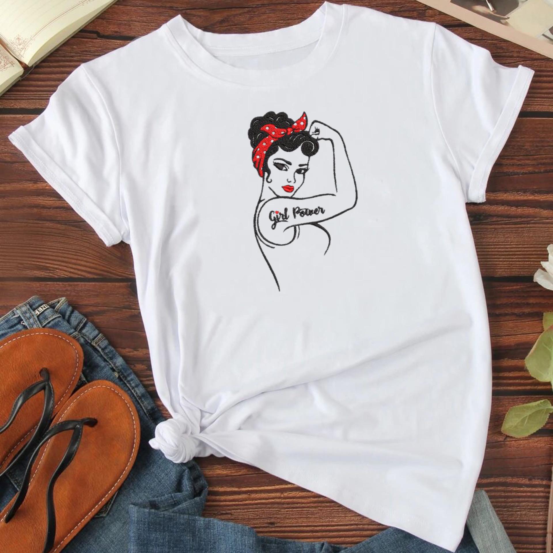Girl Power Embroidery Design, Woman Power Embroidery Design, Girl ...