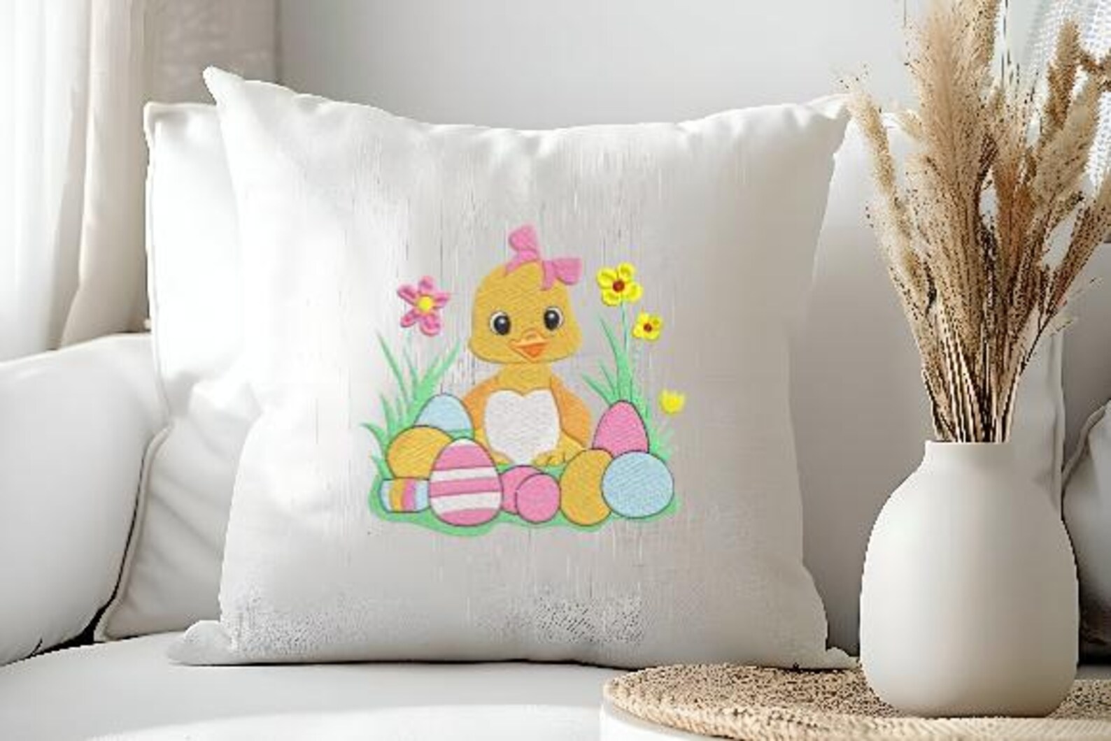 Duck Embroidery Design, Easter Duck Eggs Machine Embroidery Design ...