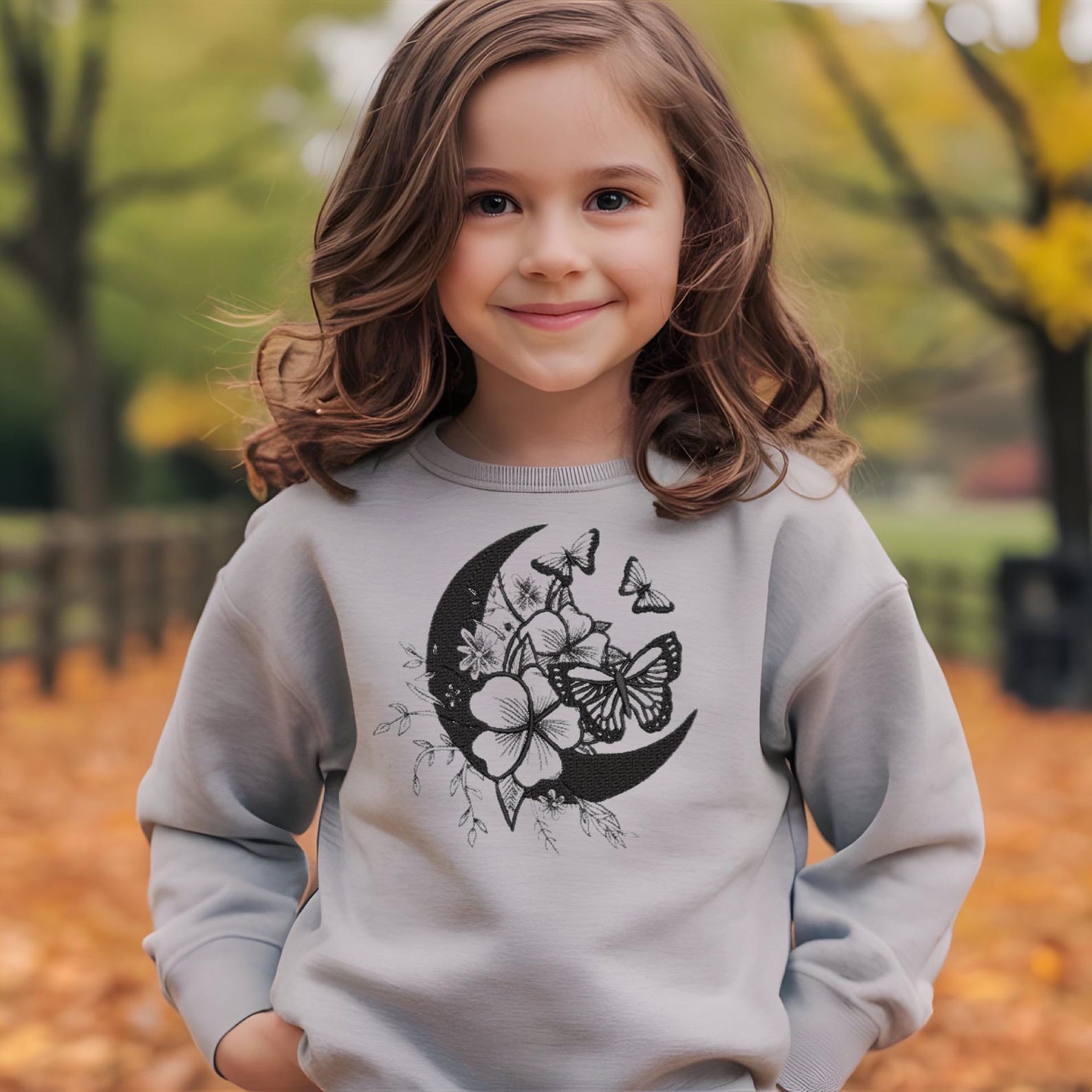 Magic Moon Embroidery, Moon Machine Embroidery Design, Butterfly and ...