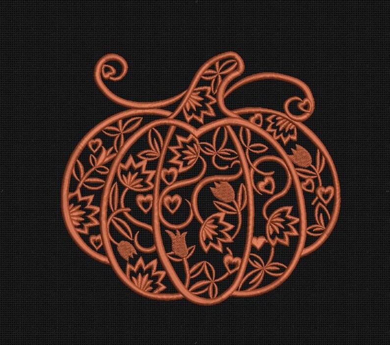 Floral Pumpkin, Embroidery Design, Pumpkin From Flowers,halloween ...