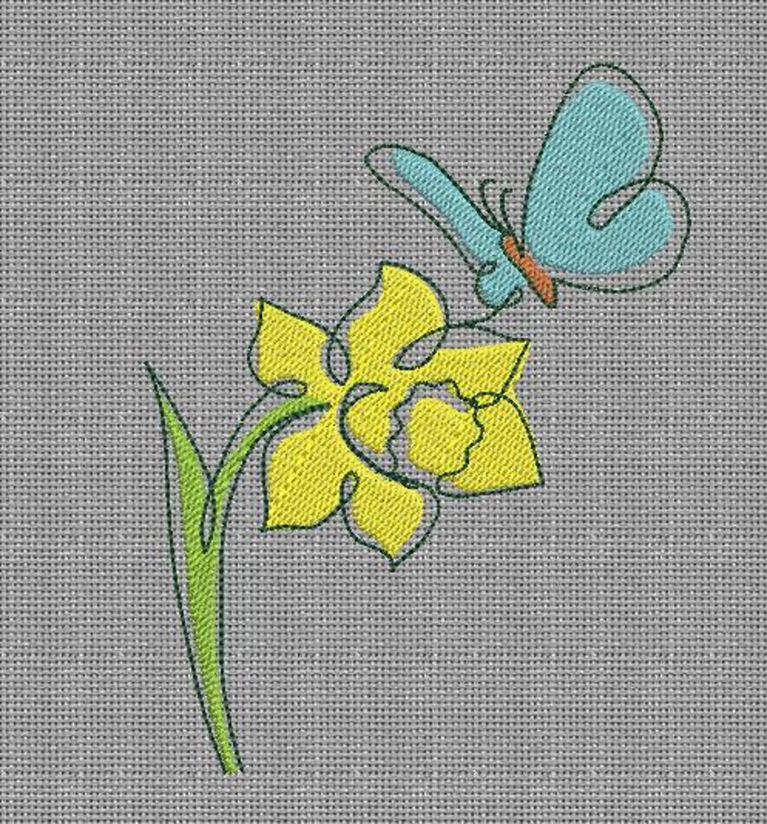 Embroidery Design, Daffodil Machine Embroidery Design, Daffodil and ...