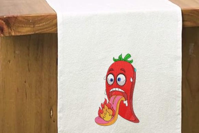 Chili Embroidery, Machine Embroidery, Chili Pepper, Hot Pepper, Spicy ...