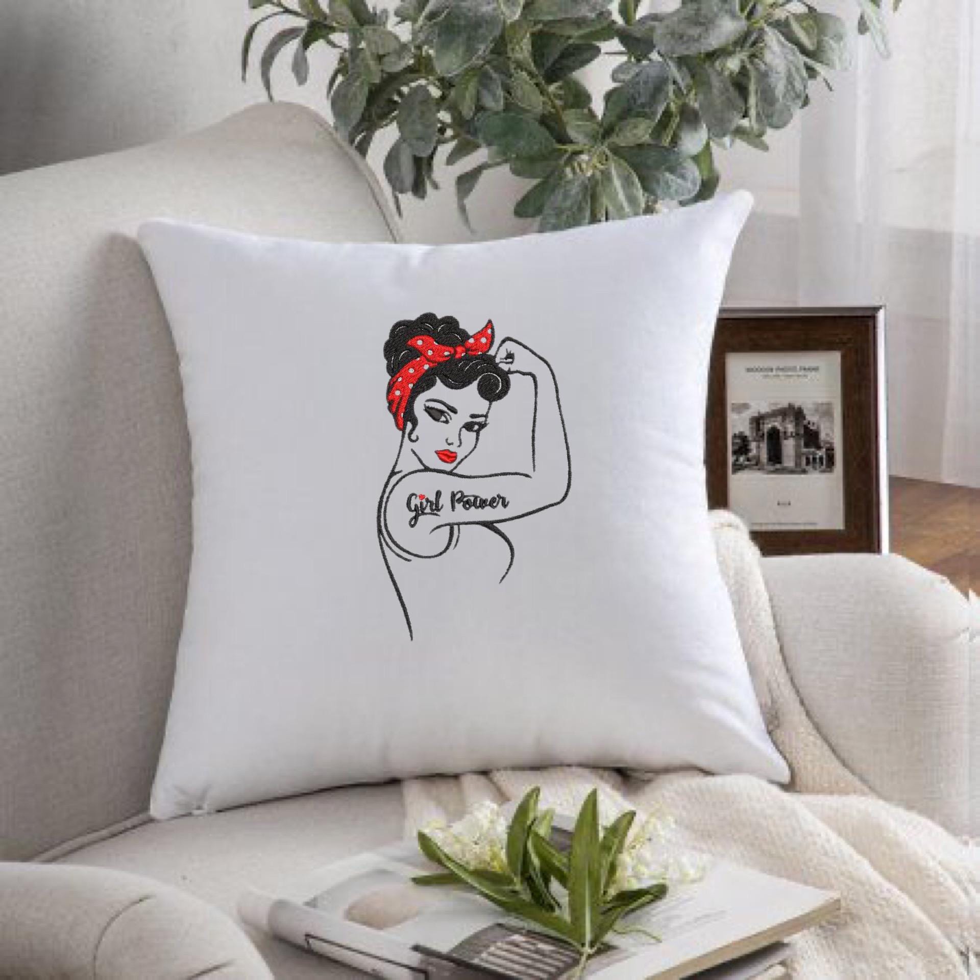 Girl Power Embroidery Design, Woman Power Embroidery Design, Girl ...