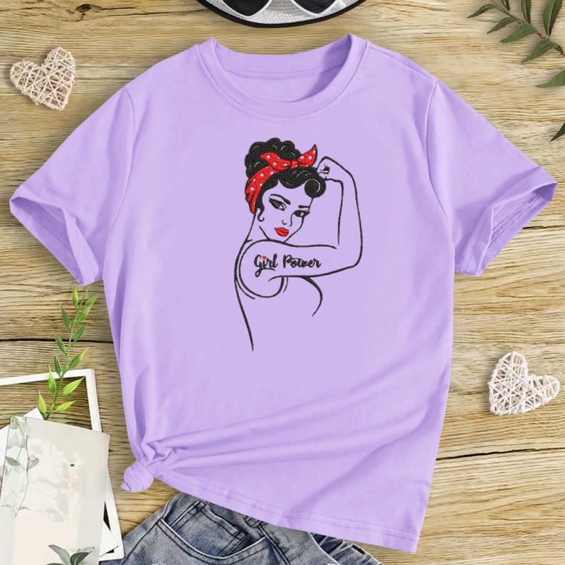 Girl Power Embroidery Design, Woman Power Embroidery Design, Girl ...