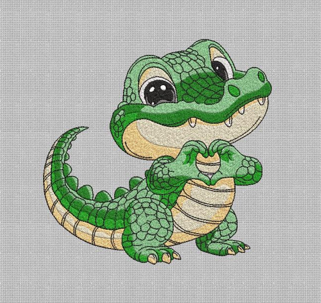 Crocodile Embroidery, Beautiful Embroidery Design for Kids, Crocodile ...