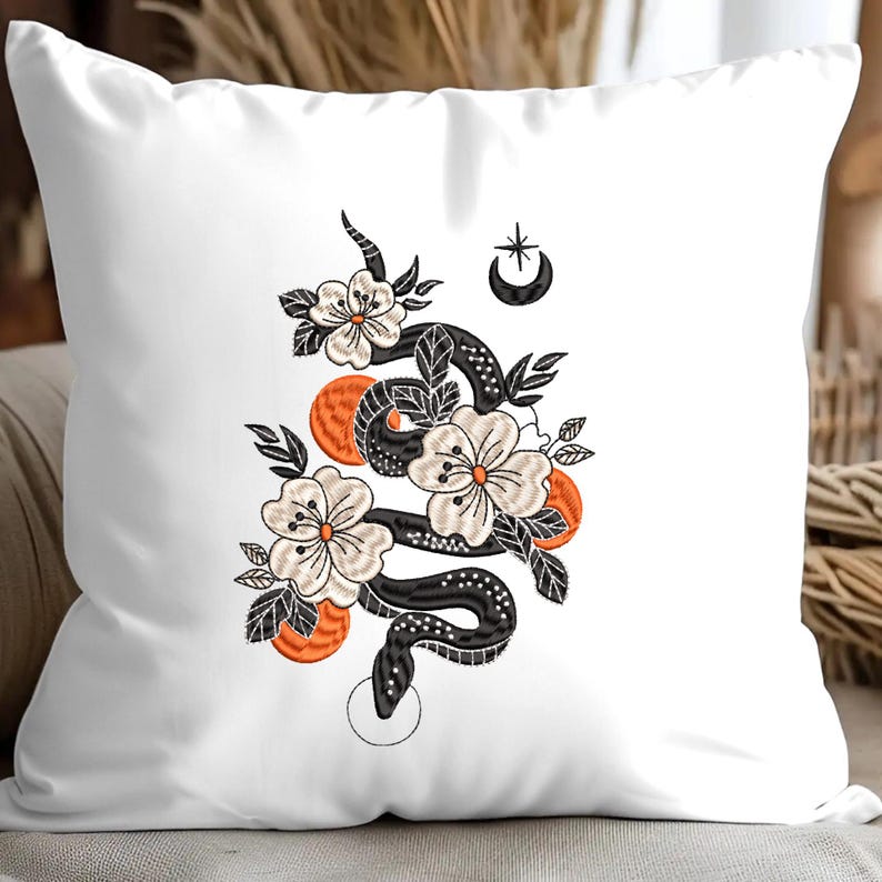 Flowed Snake Embroidery Design, Flowed Snake, Morden Snake Decoration ...