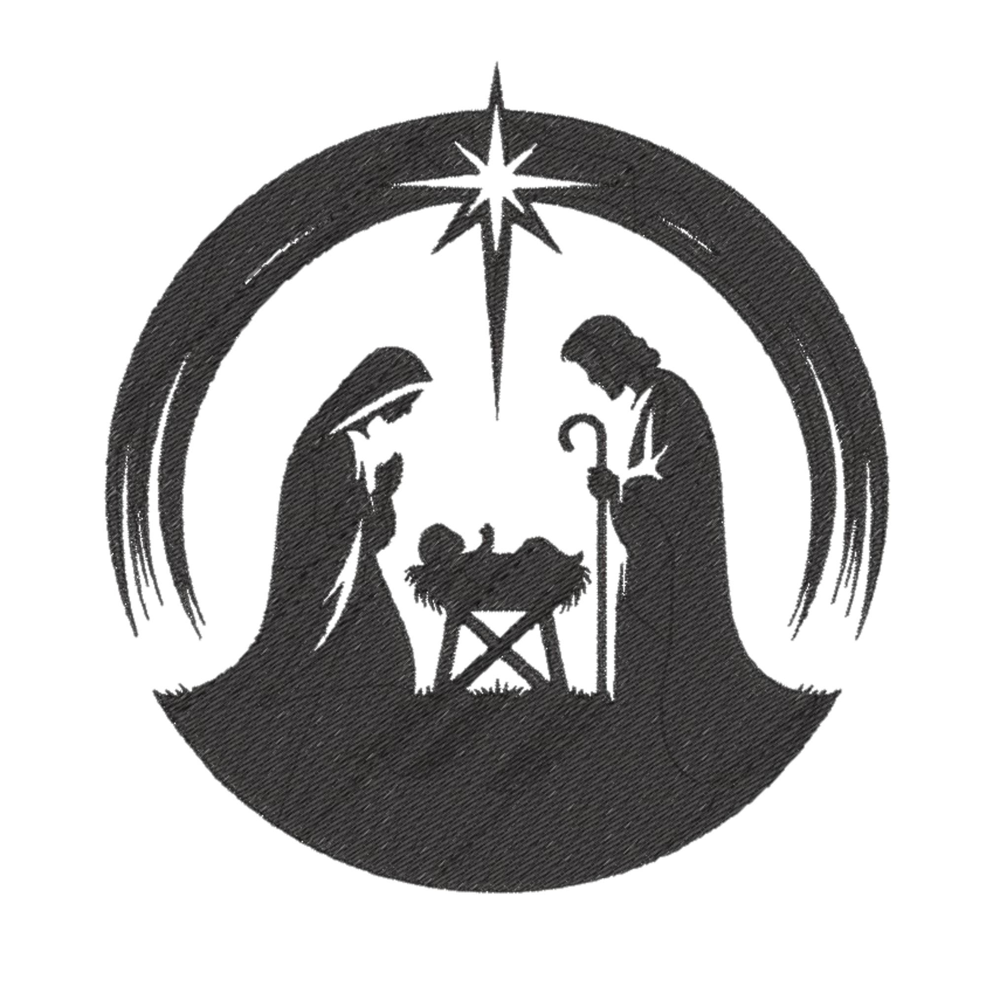 Christmas Eve Embroidery Design, Jesus Birth Machine Embroidery File ...