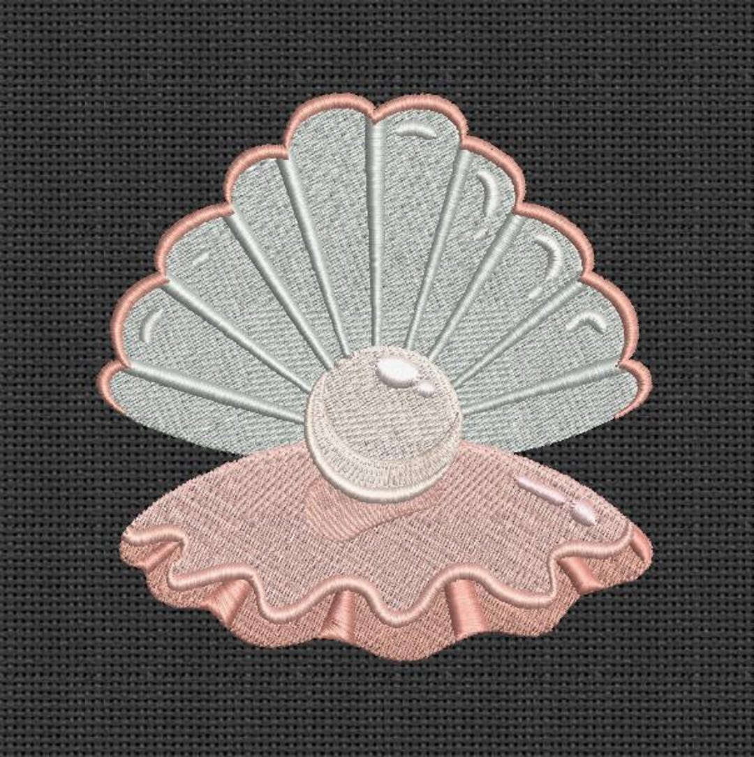 Embroidery Design, Clam Shell Machine Embroidery Design, Beautiful Sea ...