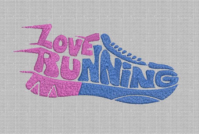 Embroidery Design, Machine Embroidery Design for Running Lovers, Love ...