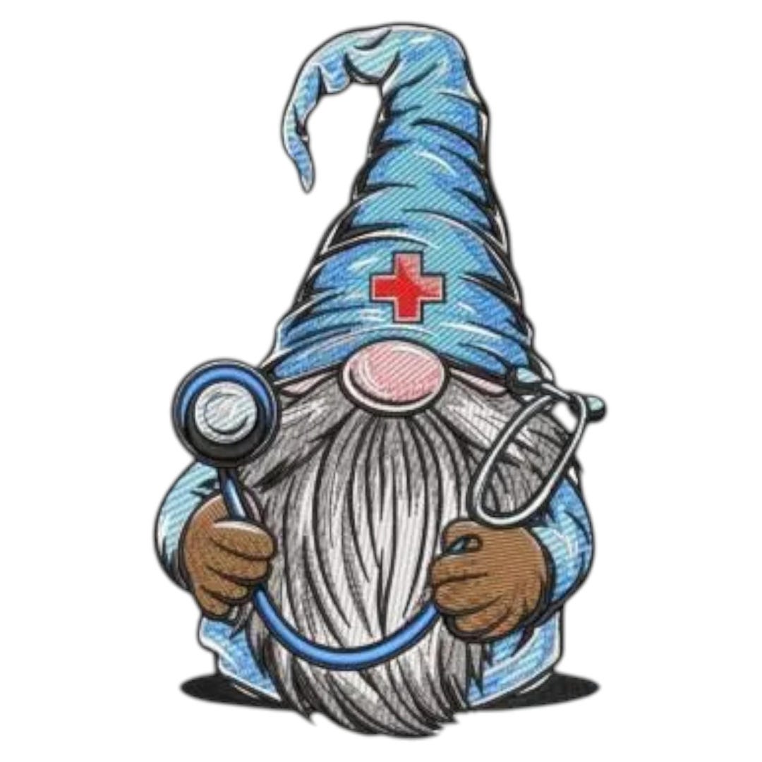 Hospital Gnome Embroidery, Machine Embroidery, Nurse Gnome, Medical ...