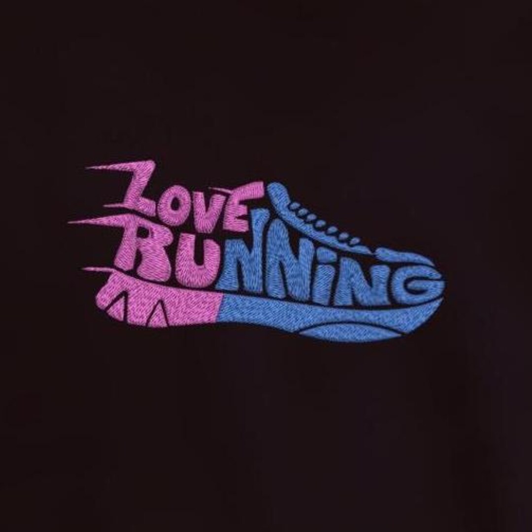 Embroidery Design, Machine Embroidery Design for Running Lovers, Love ...