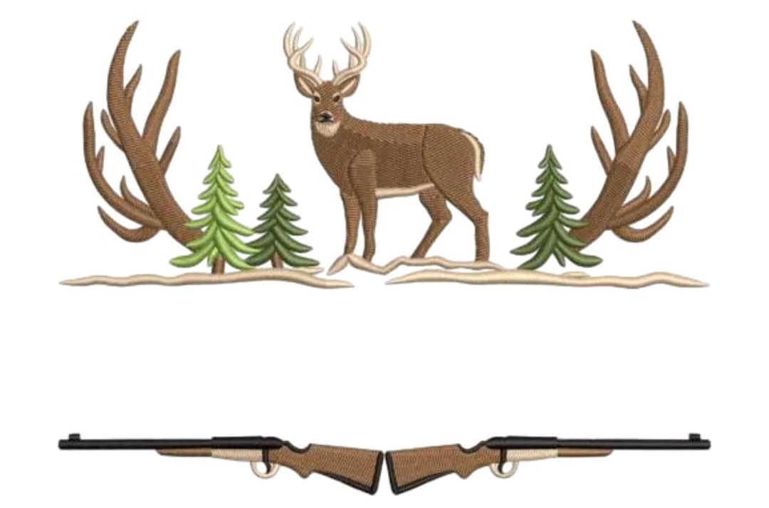 Deer Embroidery, Machine Embroidery , Hunting, Buck Woodland Animals ...