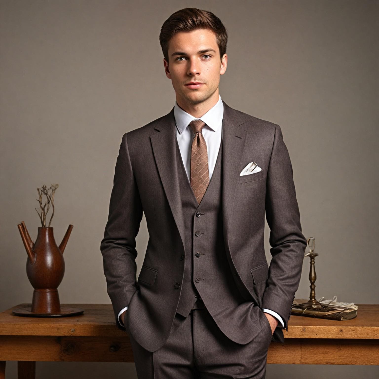 Men's Chocolate Brown Three-piece Suit | Sophisticated Tailored ...