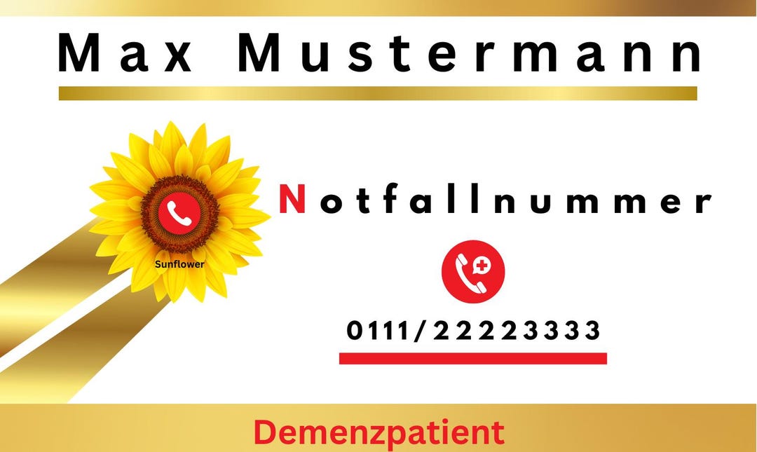 Premium Emergency Name Tag for Dementia Patients, Size 5.6 X 9 Cm, for ...