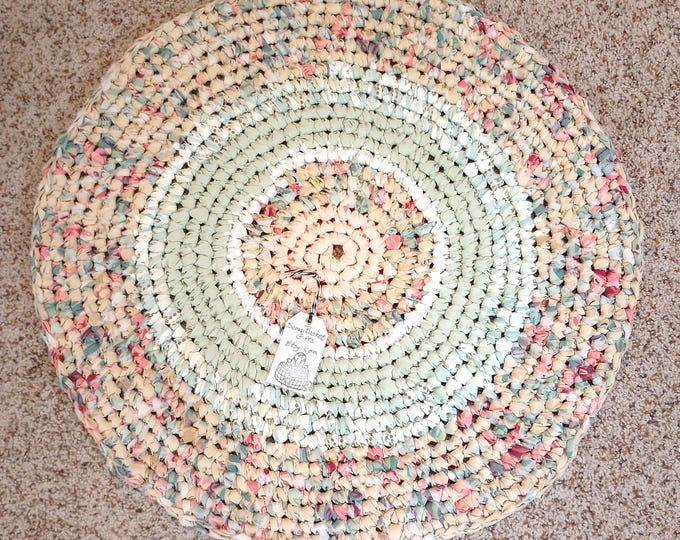 Crocheted Rag Rug, Round, 24