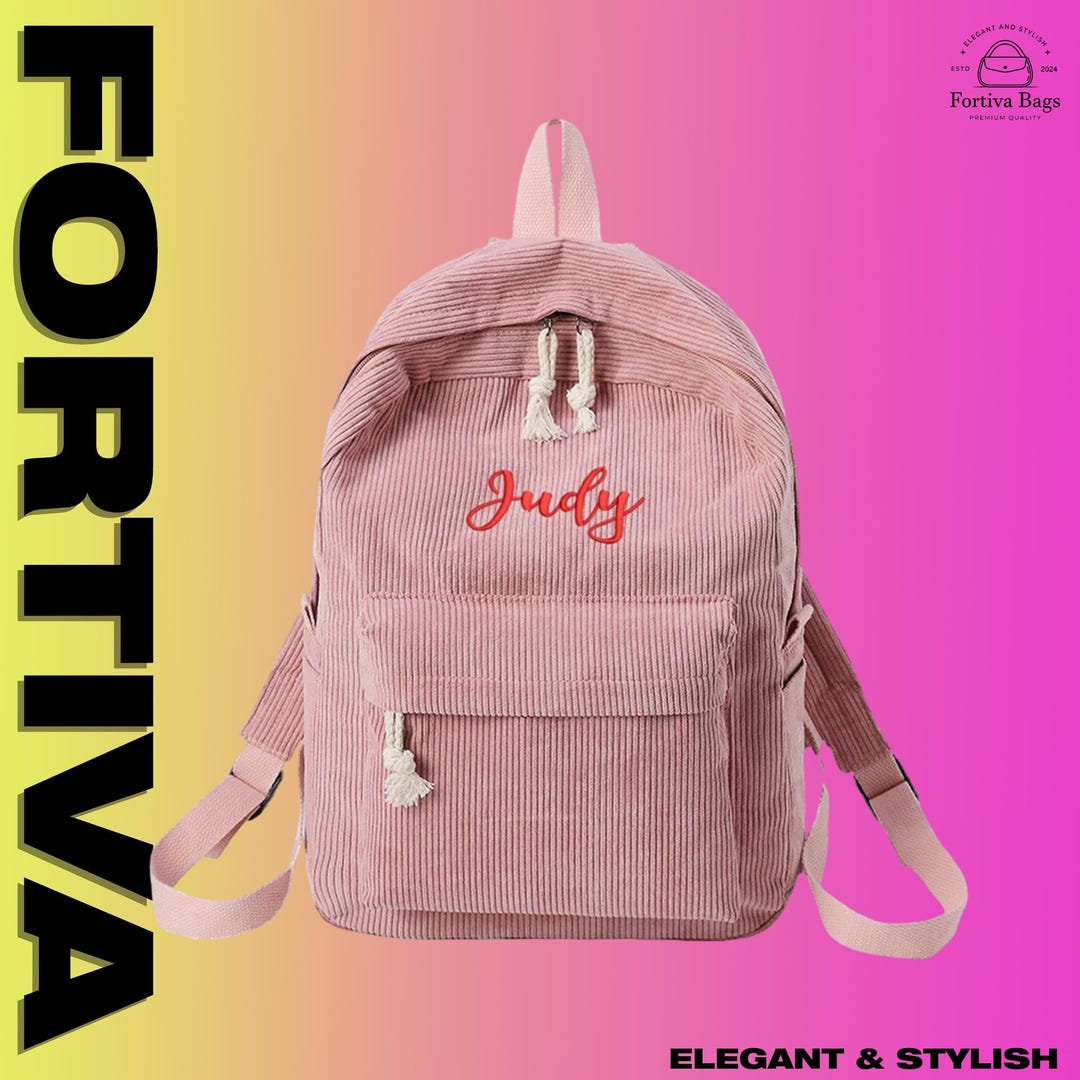 Personalized Kids Canvas Backpack-embroidered Toddler Backpack-kids ...