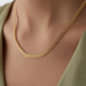 Bismark Chain, 14k Gold Chain, Solid Gold Bismark Chain Necklace - Etsy