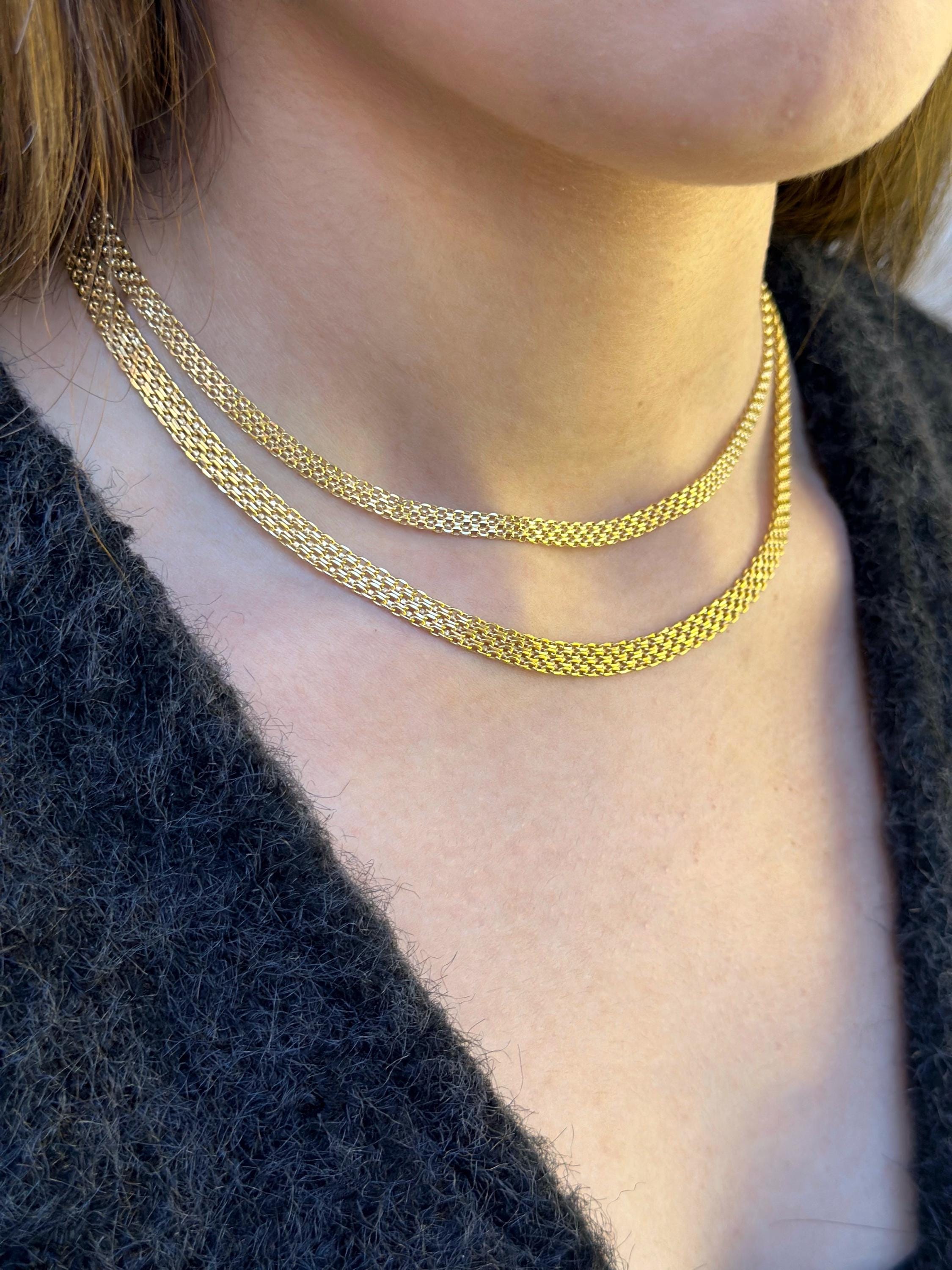 Bismark Chain, 14k Gold Chain, Solid Gold Bismark Chain Necklace - Etsy
