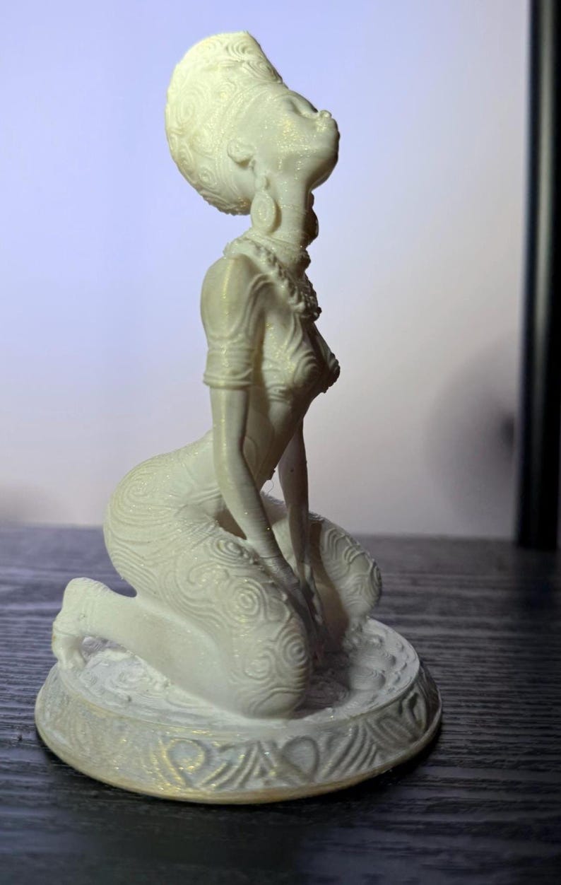 Exclusive, White Celestial African Queen Statue, 3D Print, Sustainable ...