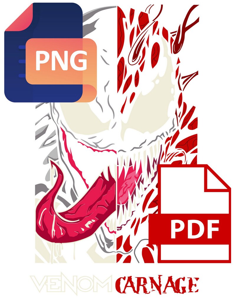 Clipart Vector Marvel Bundle PNG PDF T-shirt Cut Plotter Venom Carnage ...