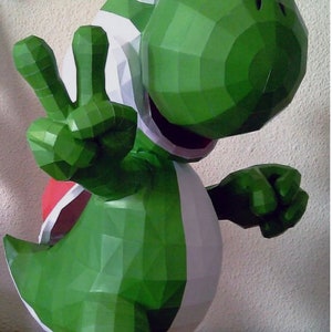 Super Mario Yoshi Papercraft 3D, Pepakura PDF, Polygonal Paper ...