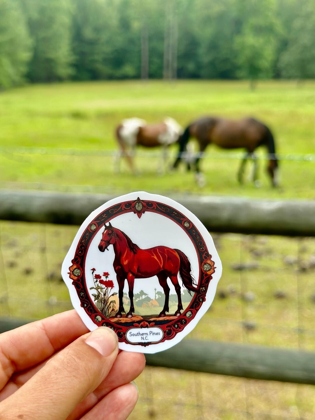 Custom Brown Horse Sticker, Change Wording - Etsy