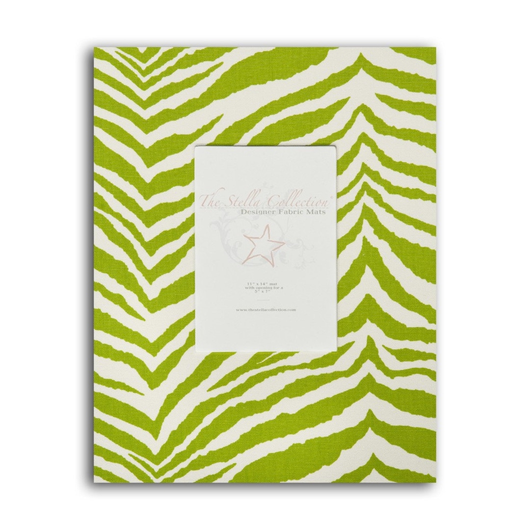 11 X 14, Lime Green Zebra Fabric Mat for Framing, Fabric Wall Art, Dorm ...