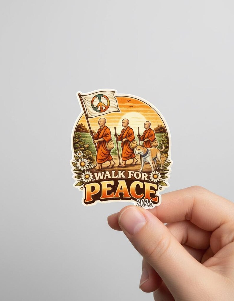 Walk for Peace 2026 Waterproof Sticker, Great for Water Bottles or ...