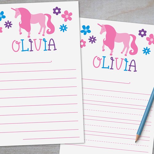 Personalized Notepad for Kids Girls Lined Writing Paper With - Etsy