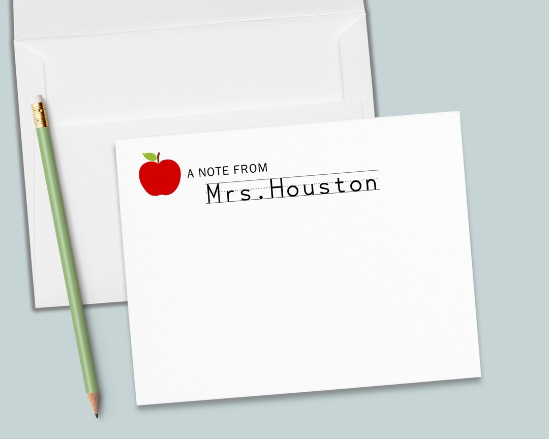Personalized Teacher Appreciation Gift Red Apple Notes - Etsy