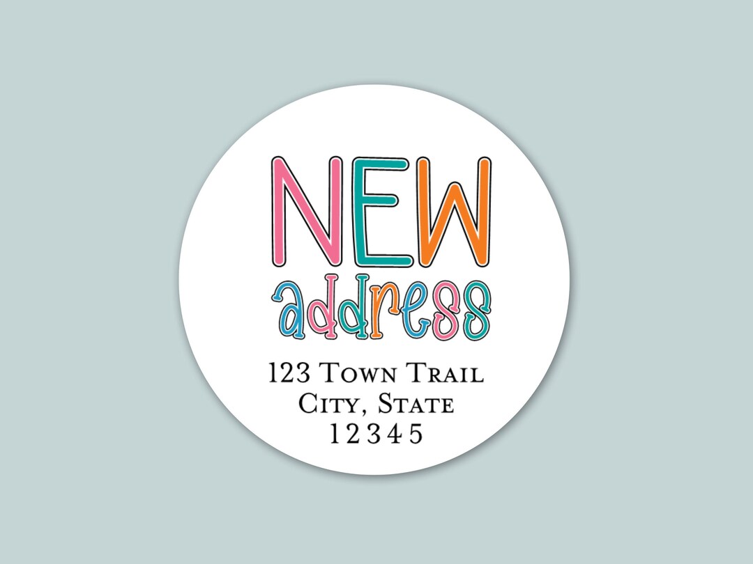 Custom Change of Address Labels | Colorful New Address Label | Moving ...
