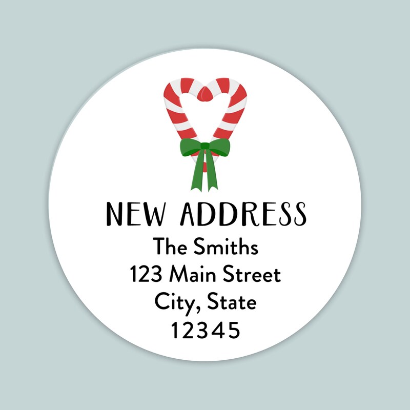 Candy Cane Address Label - Etsy